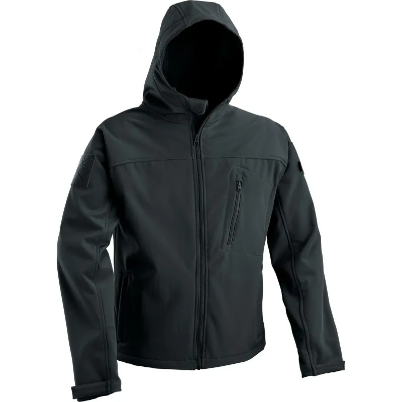 DEFCON 5 SOFT SHELL JACKET WITH FIXED HOOD BLACK D5-3429 B TAGLIA S