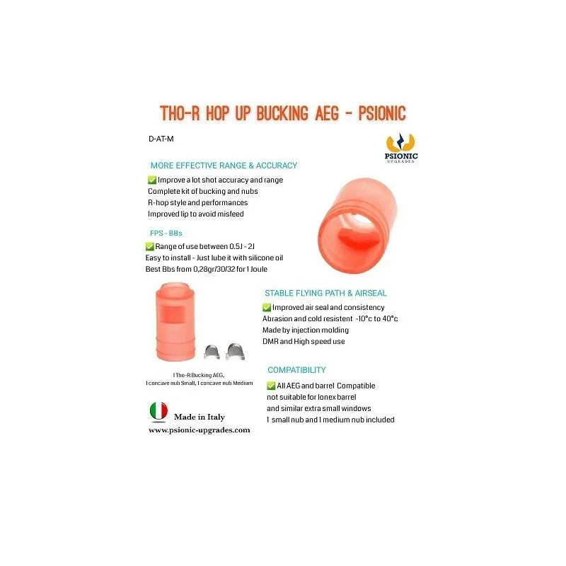AIRSOFT HOP UP RUBBER THO-R AEG/HPA/GBLS WITH TENSIONERS PSIONIC UPGRADES D-AT-M
