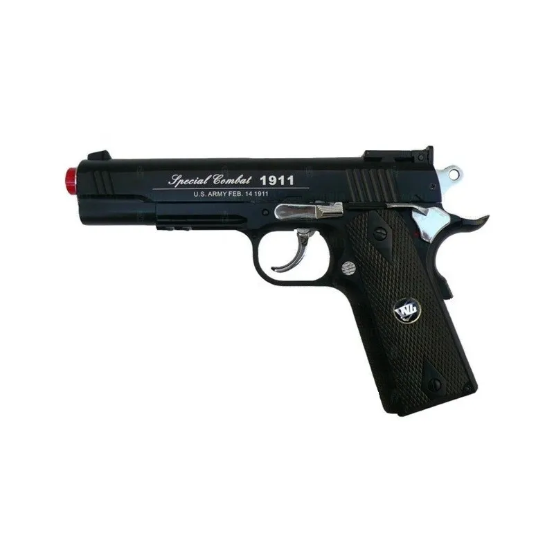 WINGUN FULL METAL 1911 CO2 PISTOL SEMI-BLOWBACK BLACK C 600B