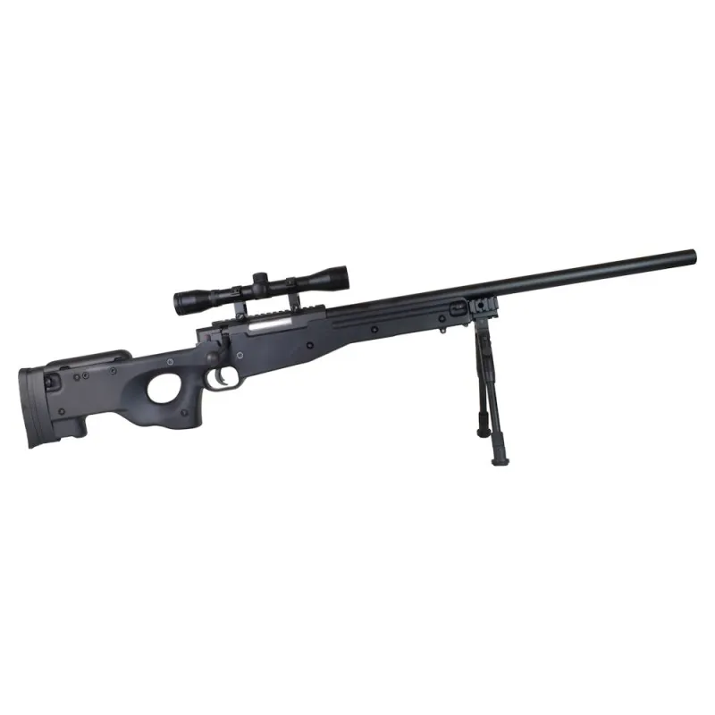 WELL AIRSOFT SNIPER SPRING POWERED RIFLE WITH BIPOD, 4X32 SCOPE AND ...