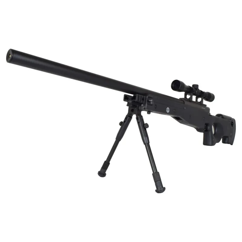 WELL AIRSOFT SNIPER SPRING POWERED RIFLE WITH BIPOD, 4X32 SCOPE AND ...