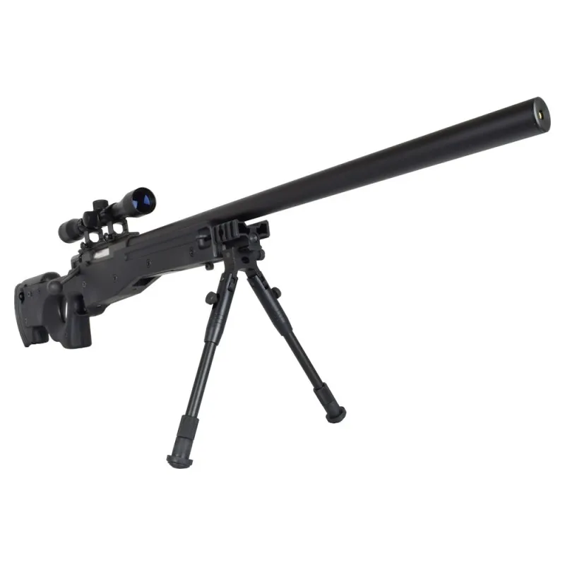 WELL AIRSOFT SNIPER SPRING POWERED RIFLE WITH BIPOD, 4X32 SCOPE AND ...