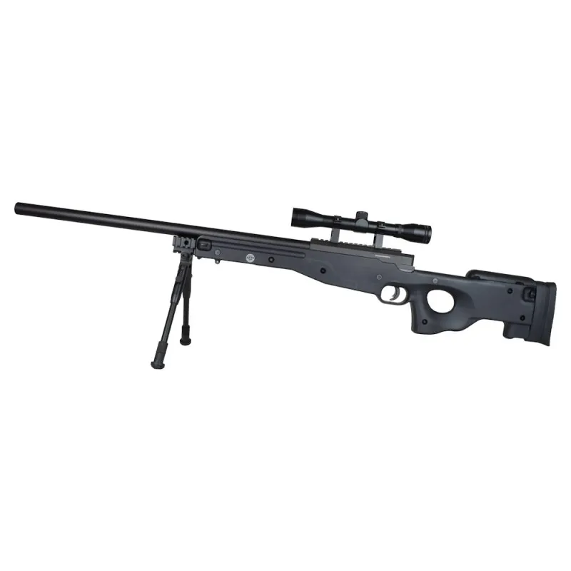 WELL AIRSOFT SNIPER SPRING POWERED RIFLE WITH BIPOD, 4X32 SCOPE AND ...